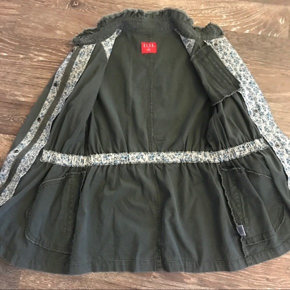 Elle | Jackets & Coats | Elle Olive Green Twill Jacket Size Small ...